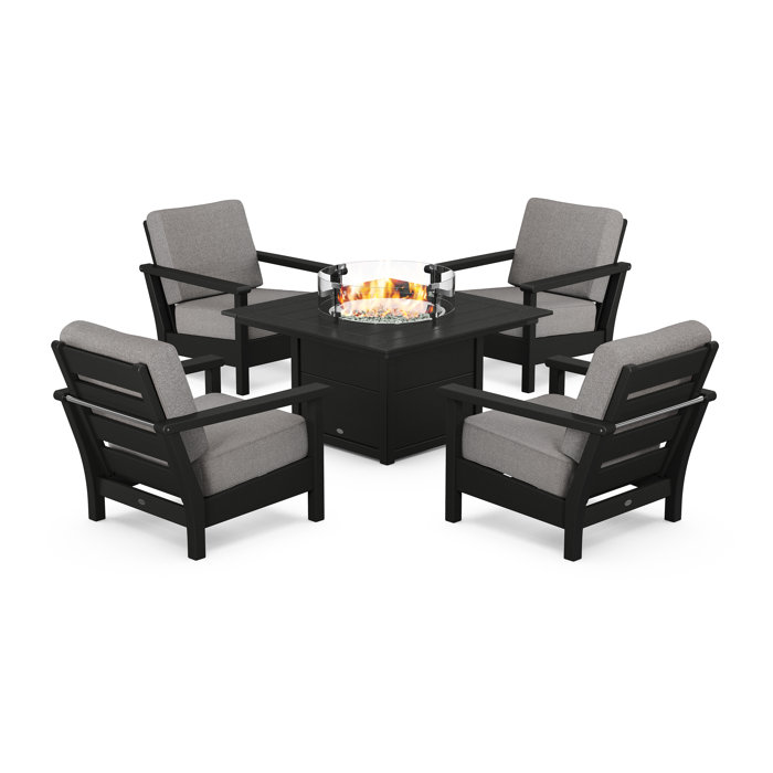 Harbour 5 Piece Conversation Set With Fire Pit Table Joss And Main
